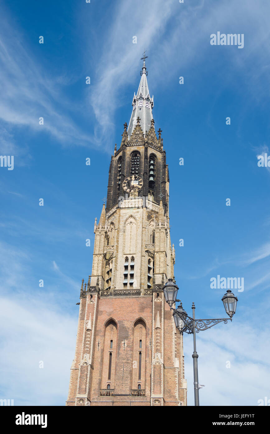 Tower of a protestant church in the dutch city of Delft Stock Photo - Alamy
