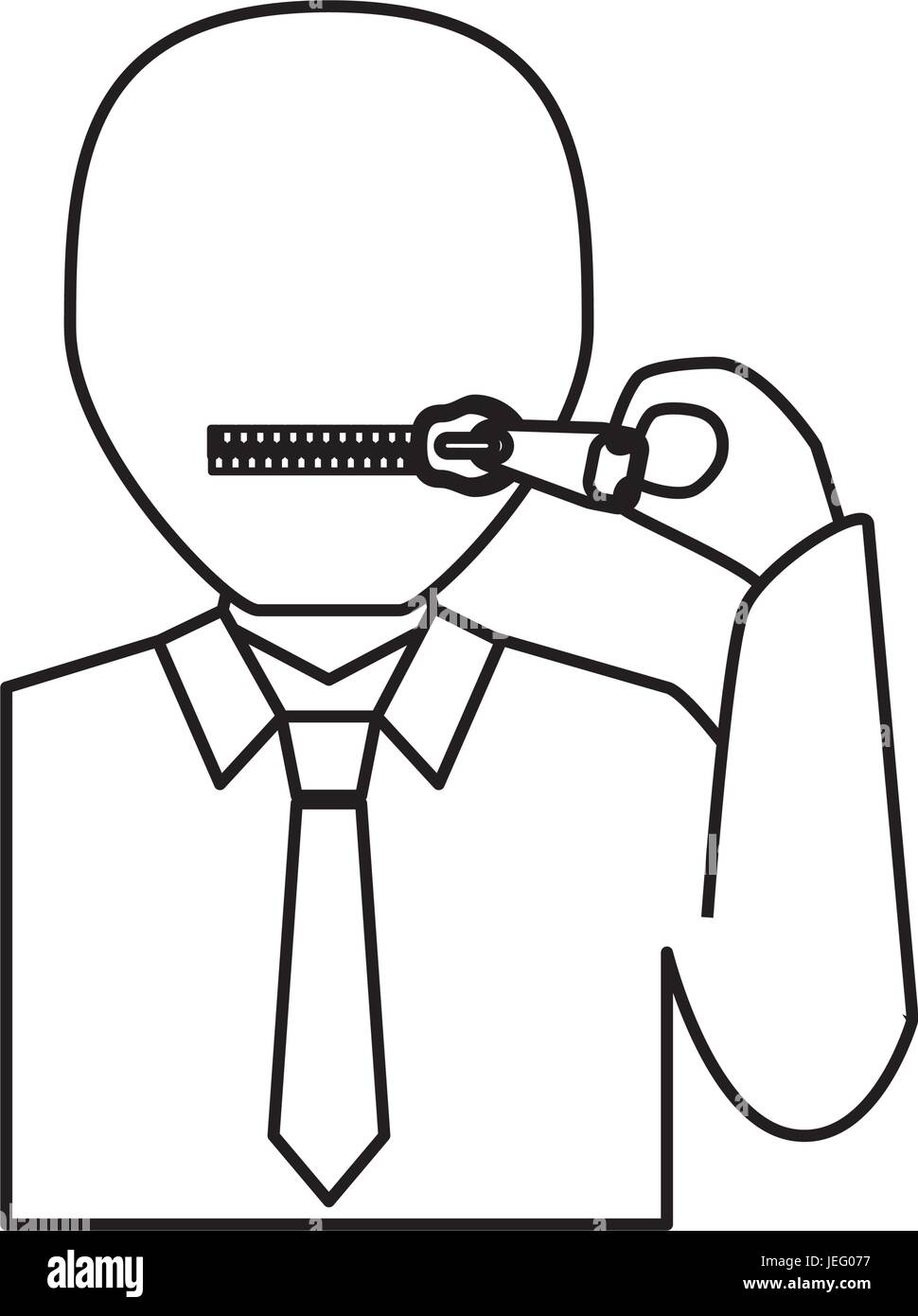 Zipped mouth illustration hi-res stock photography and images - Alamy