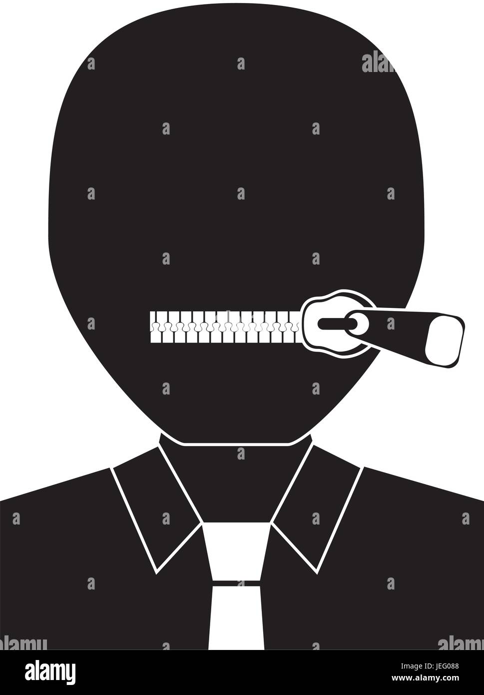 Closed zipped mouth Stock Vector Image & Art - Alamy
