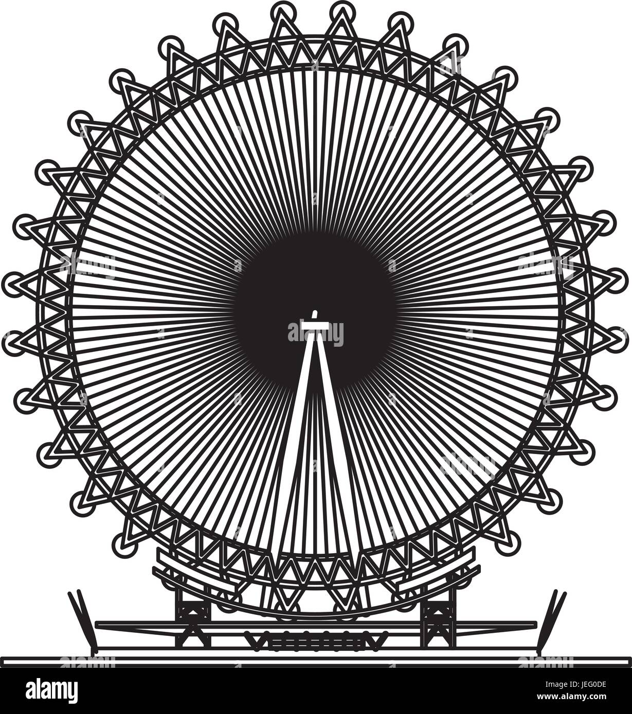 Black and white london eye Stock Vector Images - Alamy