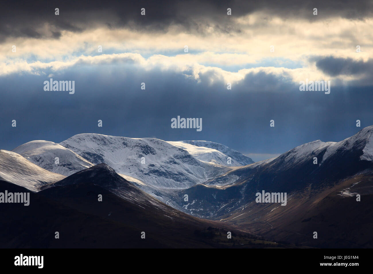 Cumbrian Mountains Winter View. A winter view across the Cumbrian ...