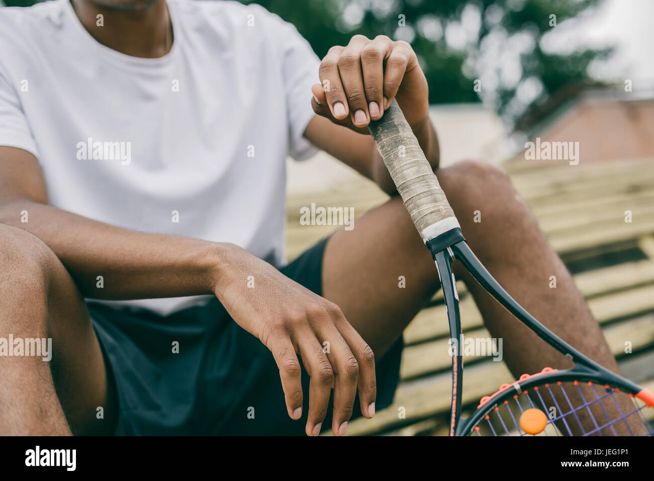 Tennis player sitting on bench hi-res stock photography and images - Alamy