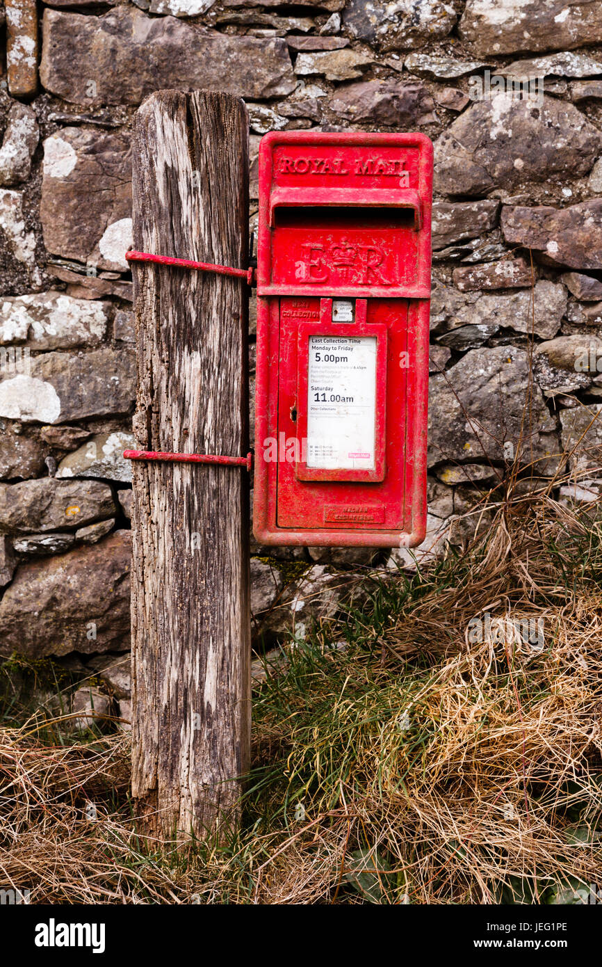 Red English Letterbox. A traditional red English letterbox in the ...