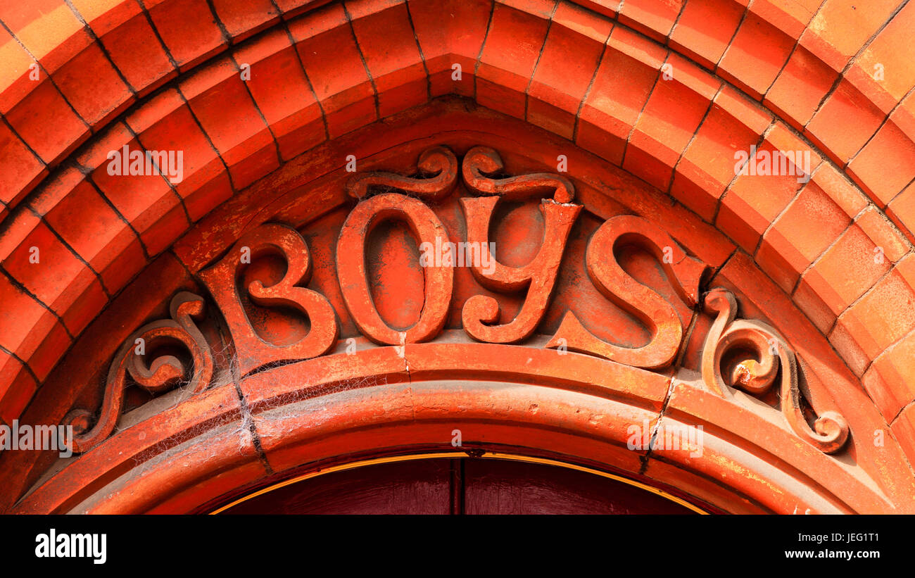 Boys school sign entrance hi-res stock photography and images - Alamy