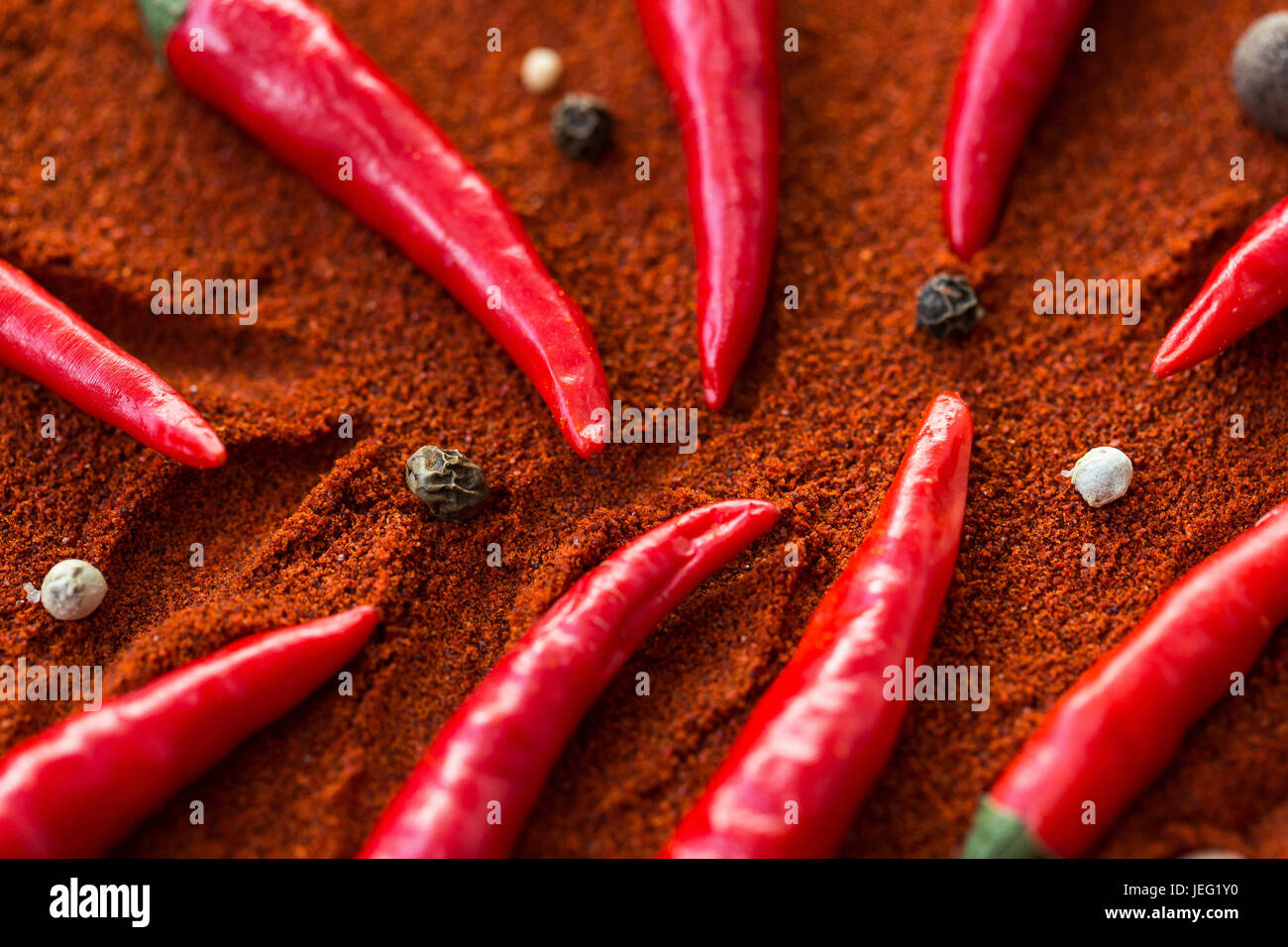 red hot chili peppers, popular spices concept - close-up on beautifully ...