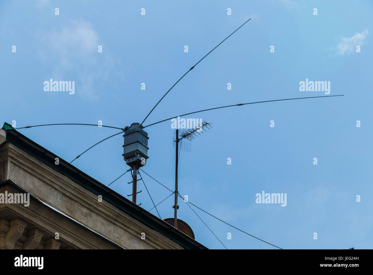 Antenna short-wave on the sky Stock Photo - Alamy