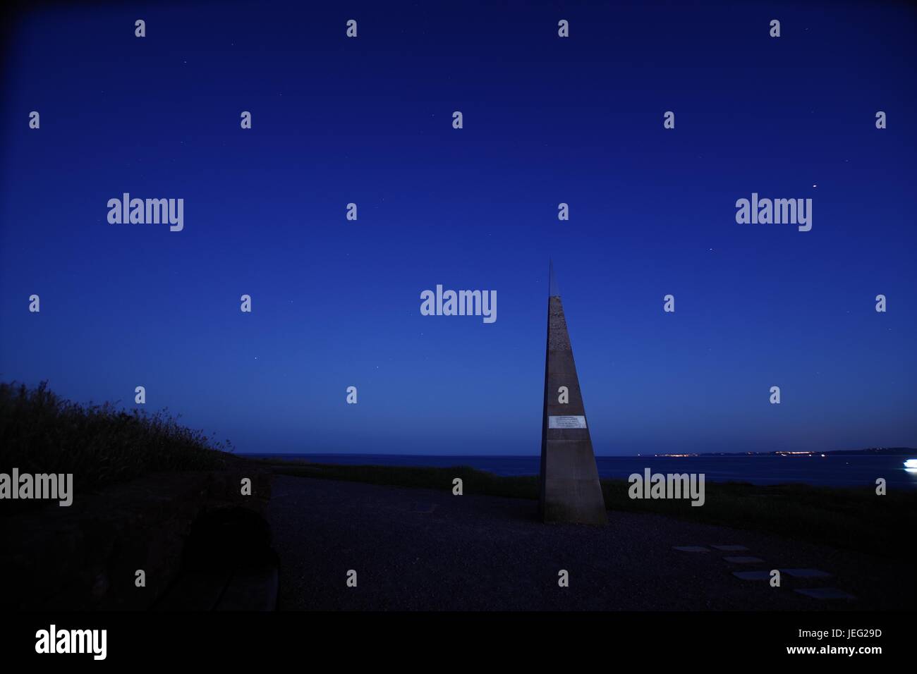Geoneedle Orcombe Point at Night, World Heritage Site, Jurassic Coast ...