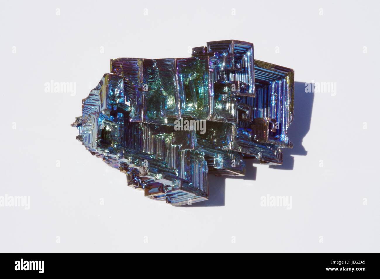 Bismuth Crystal Specimen Displaying Iridescent Refraction. Macro ...