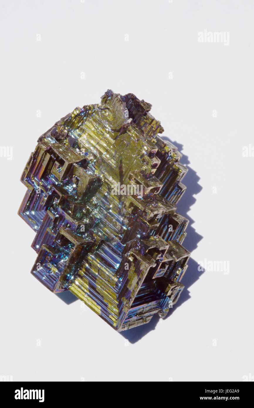 Bismuth Crystal Specimen Displaying Iridescent Refraction. Macro ...