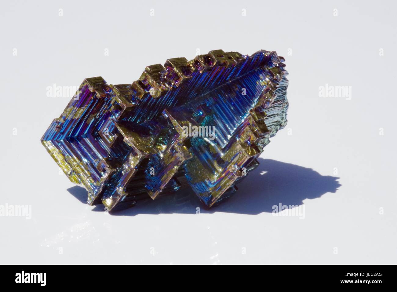 Bismuth Crystal Specimen Displaying Iridescent Refraction. Macro ...