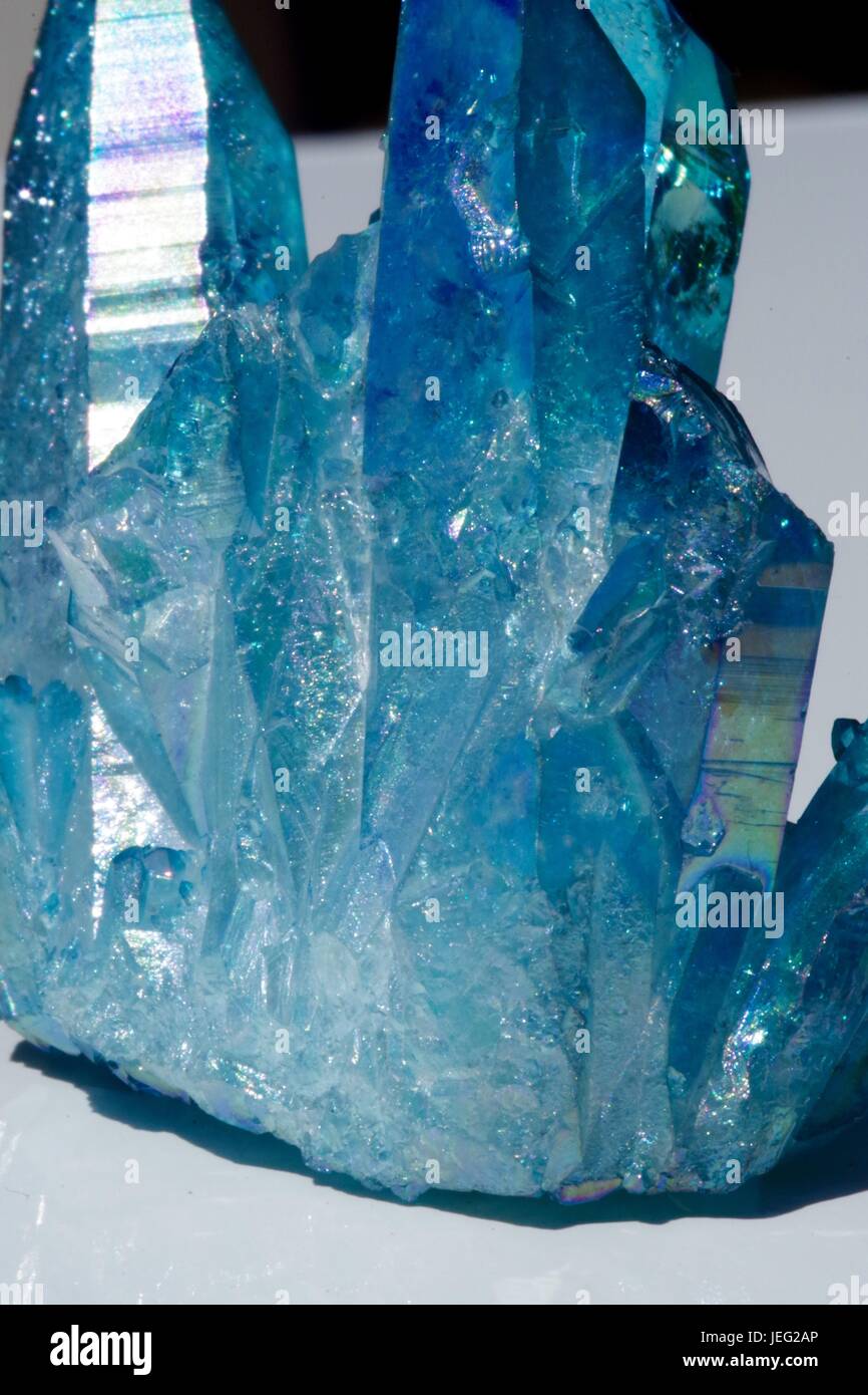 Stunning Aqua Aura, Blue Quartz. Macro Photo. UK, June, 2017 Stock ...