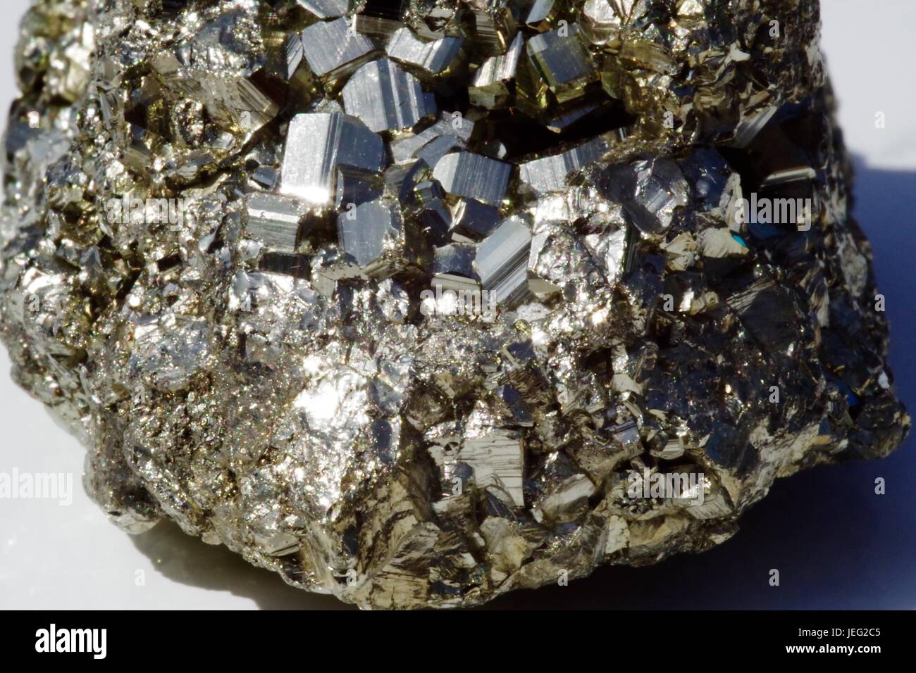 Fool's Gold, Iron Pyrite, (Iron Sulphide), (FeS₂), Mineral. Macro Photo ...