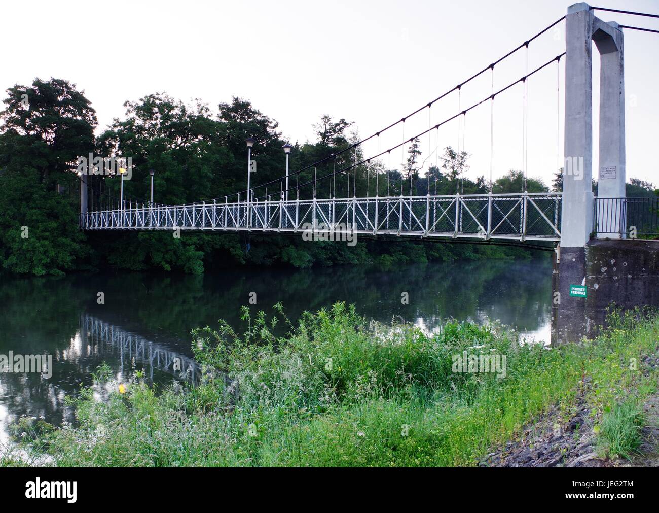 Trews Weir Suspension Bridge Over the River Exe, Exeter Quay. Devon, UK ...