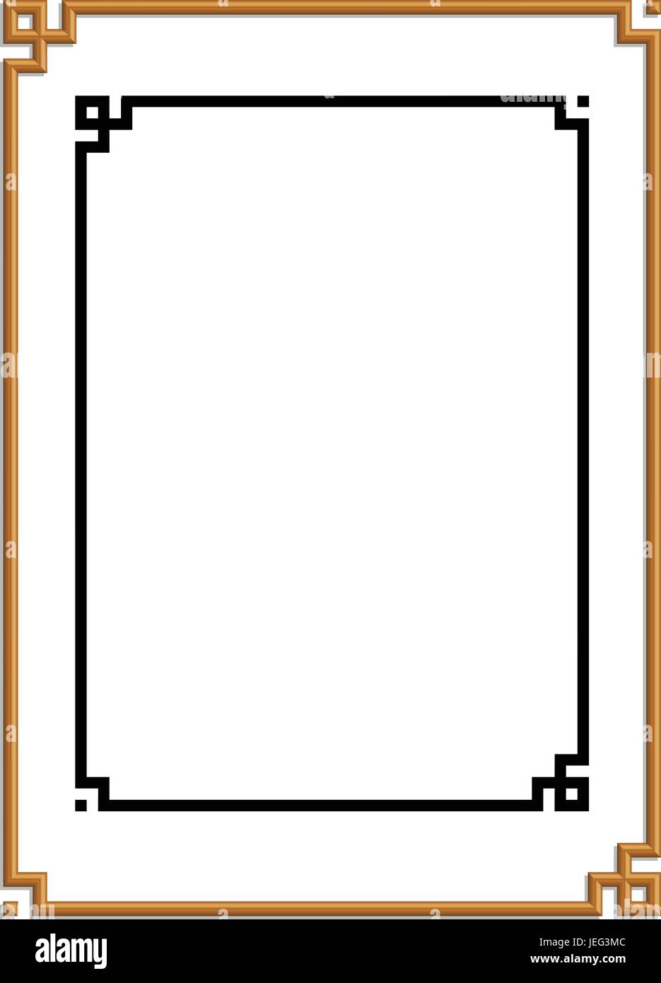 Chinese decorative square frame vector hi-res stock photography and ...
