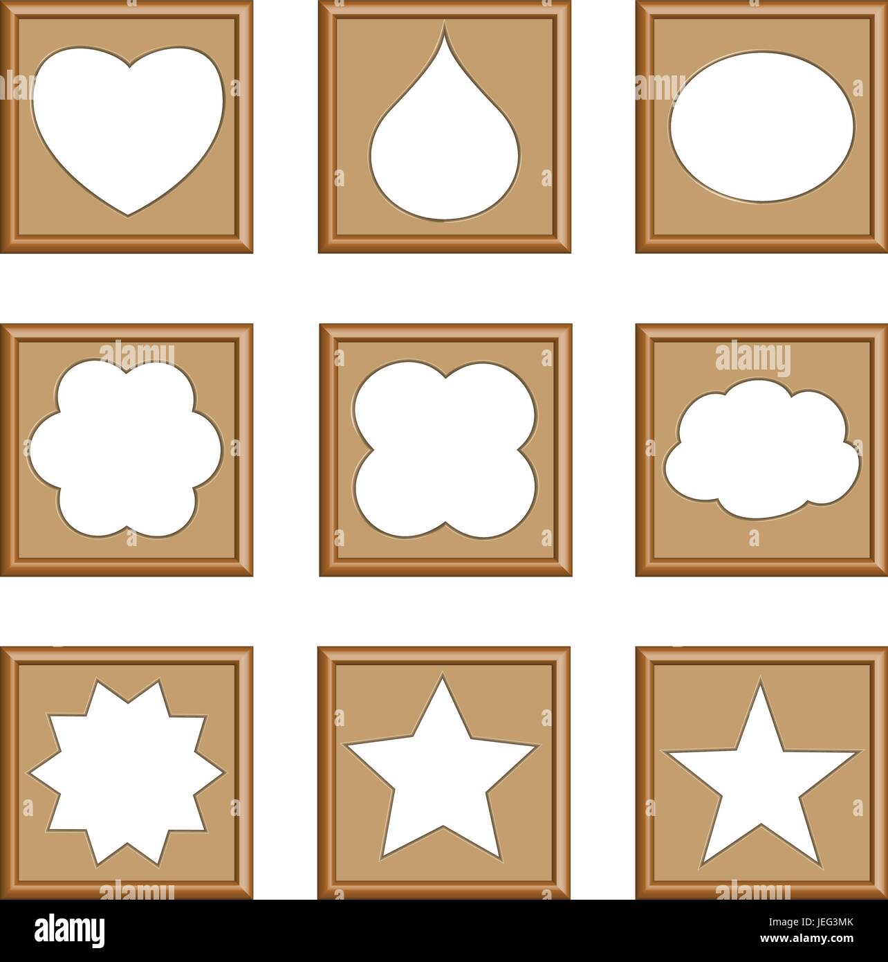 modern style frames of star, heart, drop, oval, cloud for gallery ...
