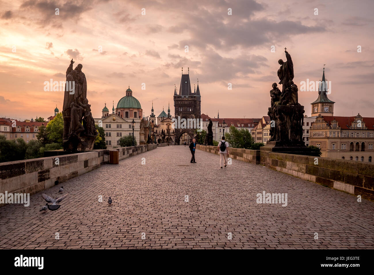Charles Bridge at Sunrise Stock Photo - Alamy