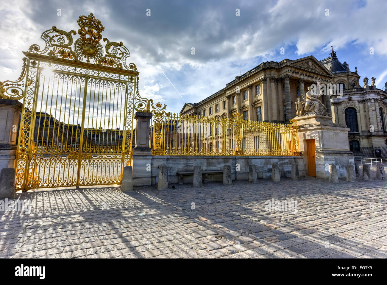 Royal Gates of Versailles Palace in France, rebuilt after three ...