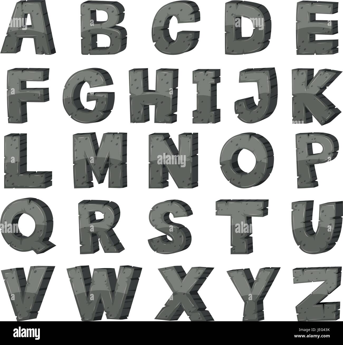 Rock alphabets on white background illustration Stock Vector Image ...