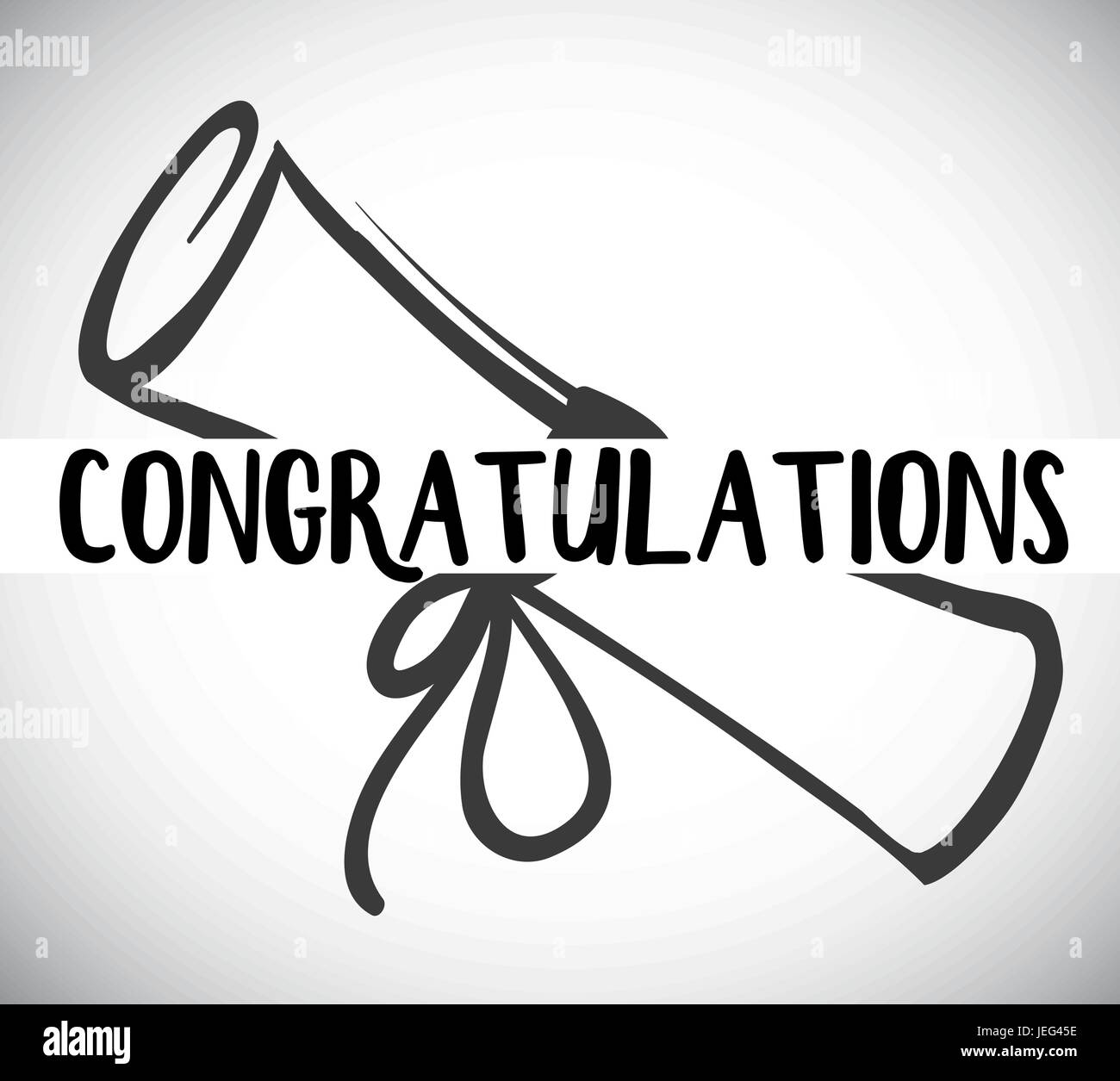 Card template with congratulations word and degree illustration Stock ...
