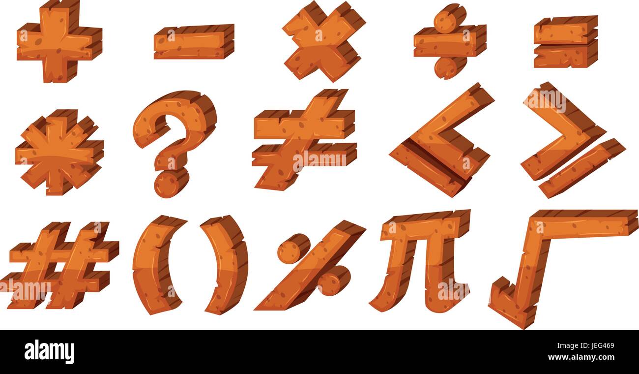 Font design for different math signs illustration Stock Vector Image ...