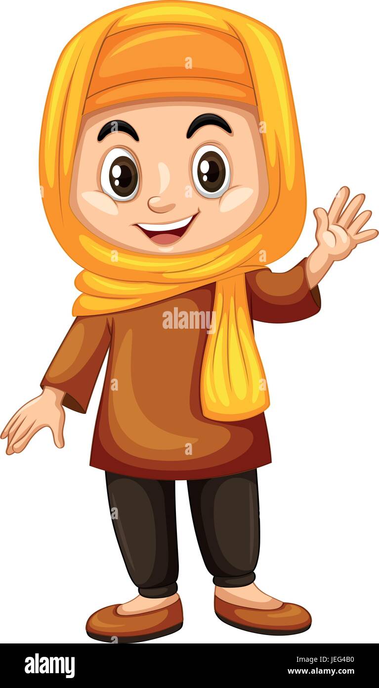 Turkish girl waving hand illustration Stock Vector Image & Art - Alamy
