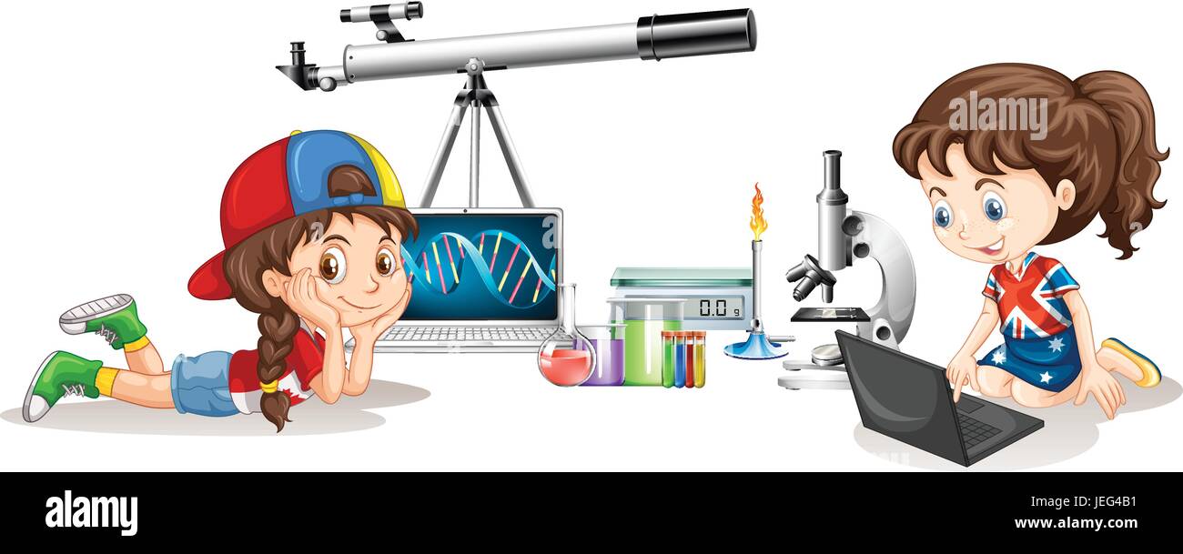 Stem Girls Stock Vector Images Alamy