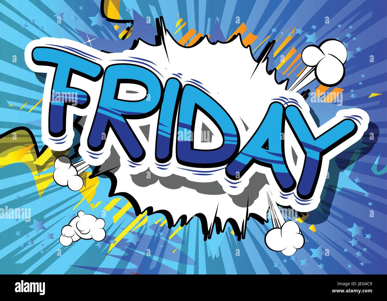 Friday - Comic book style word on abstract background Stock Vector ...