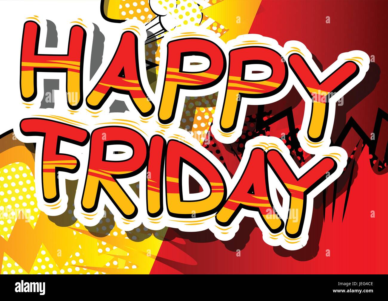 Happy Friday - Comic book style word on abstract background Stock ...