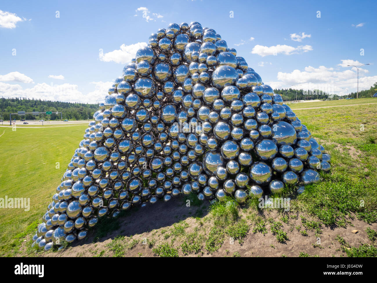 Alberta canada edmonton public art balls installation sculpture steel ...