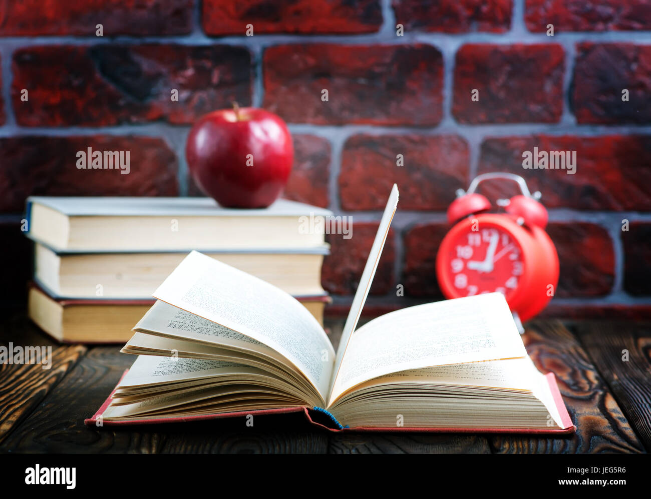 books on a table, old book, stock photo Stock Photo - Alamy