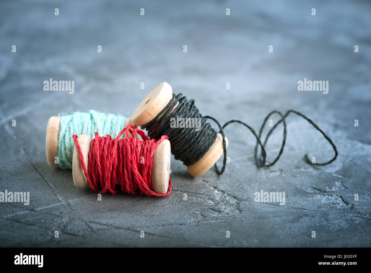 color threads on a table,stock photo Stock Photo - Alamy