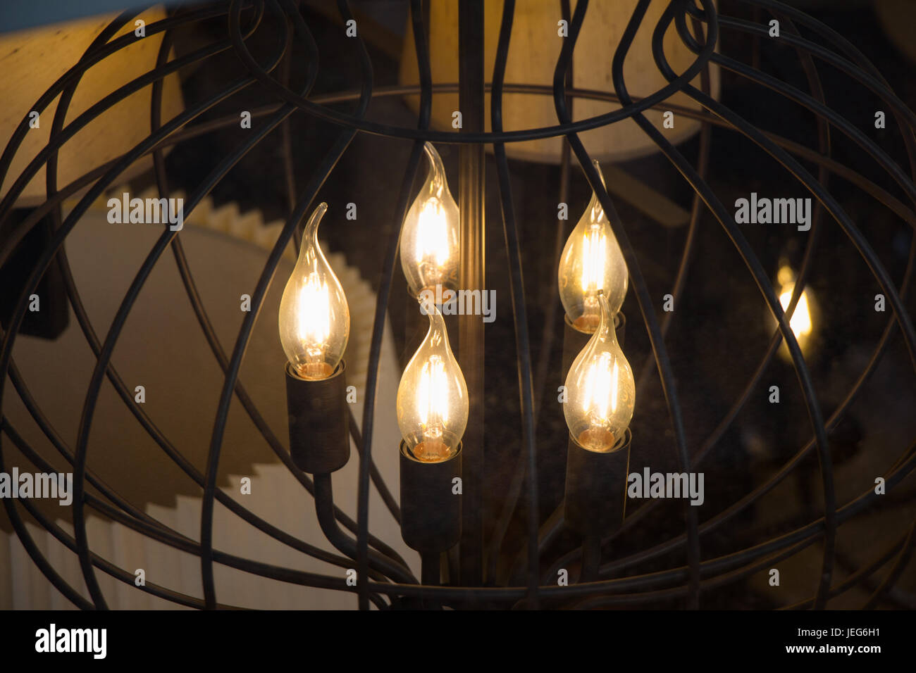 Decorative style filament light bulbs in view Stock Photo - Alamy