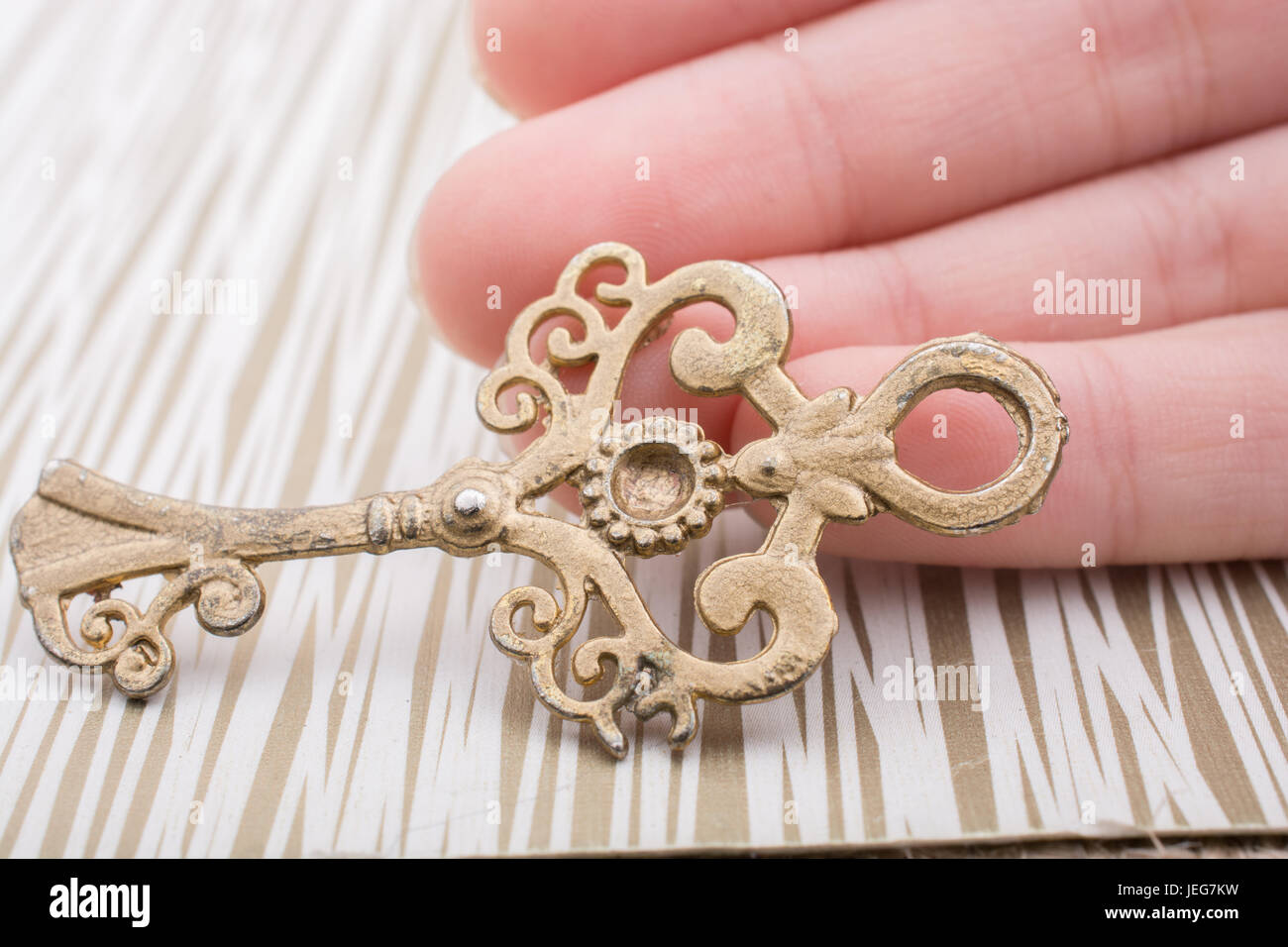 Plenty of Retro styled golden color keys Stock Photo - Alamy