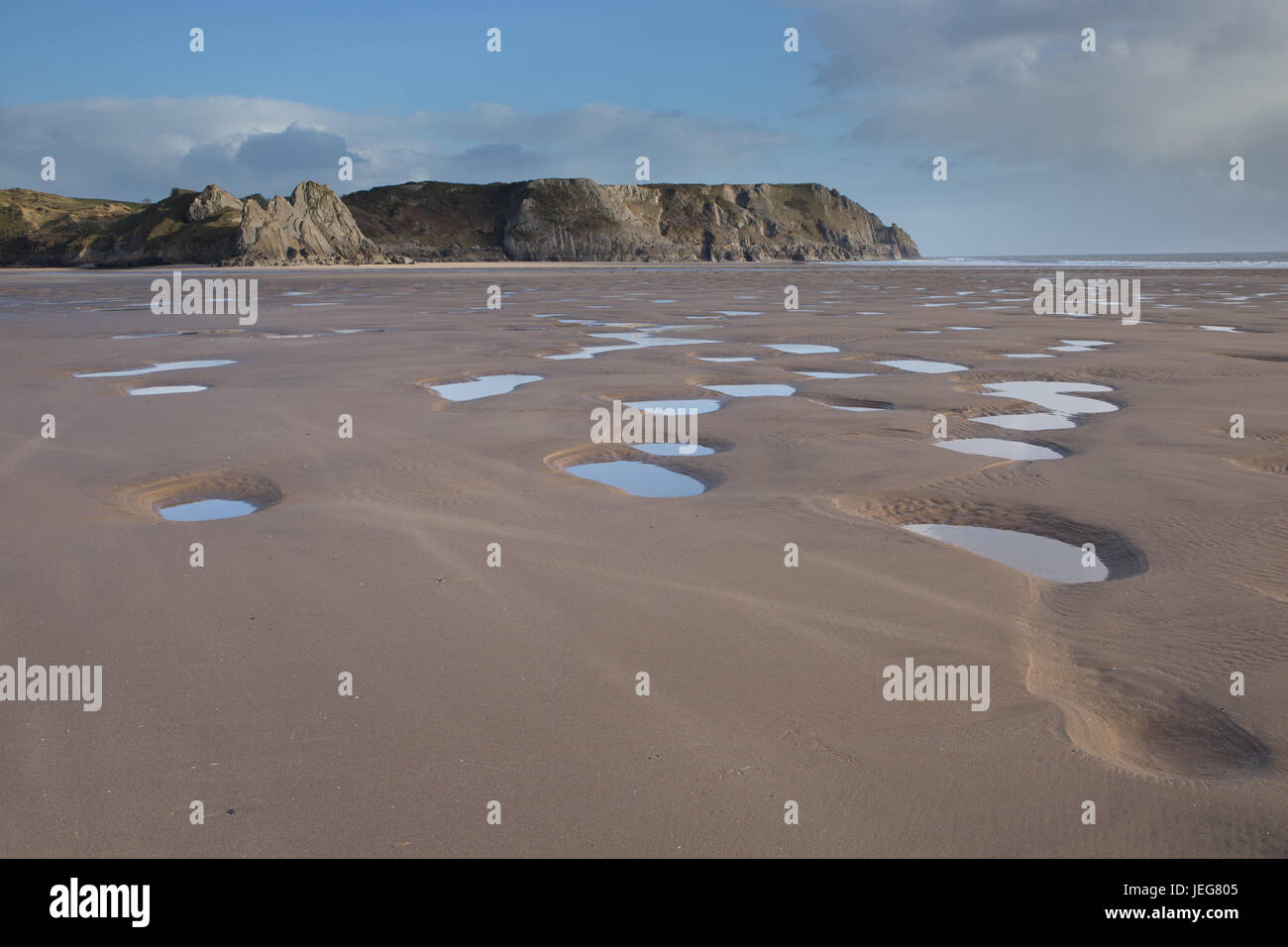 3 cliffs bay Stock Photo - Alamy