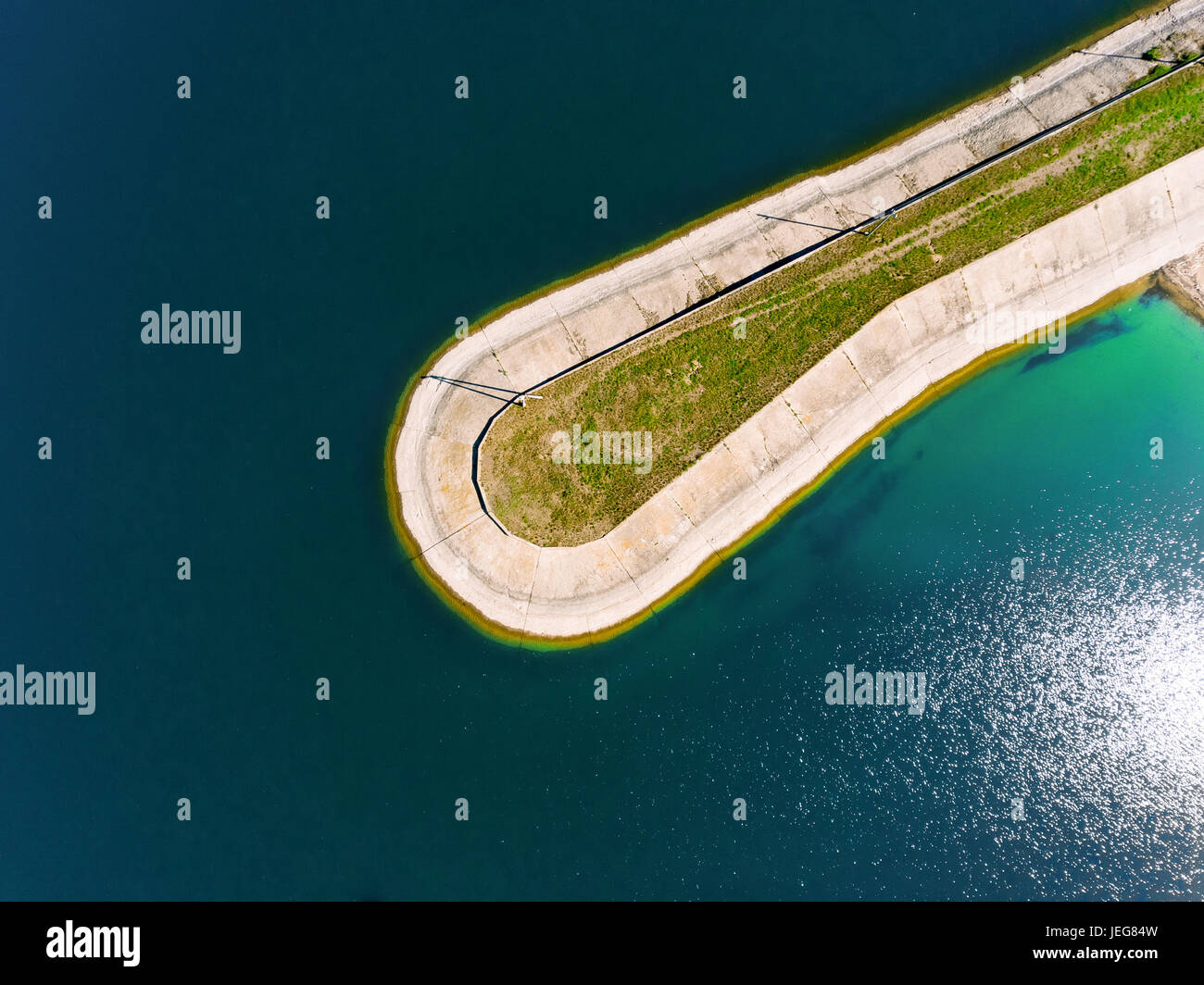 Aerial view breakwater sea cutwater hi-res stock photography and images ...