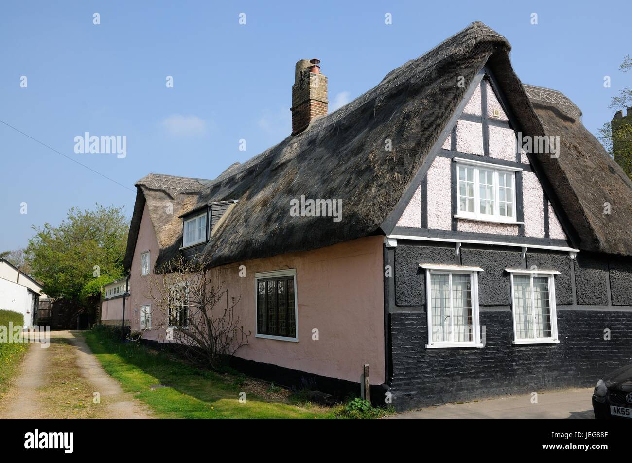 Thatch cottage, Church Street, Great Shelford, Cambridgeshire Stock ...