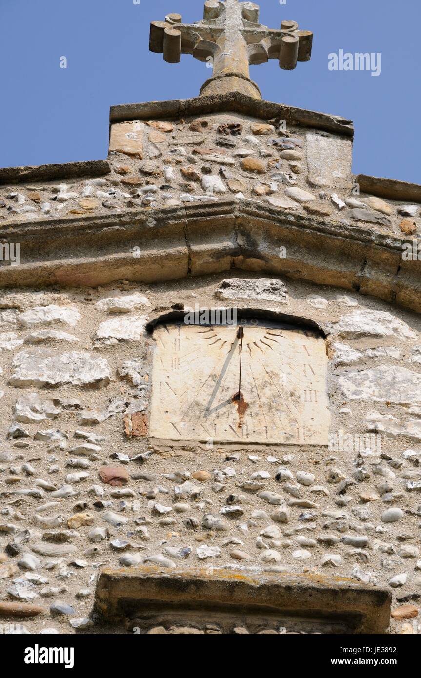 Sun dial on St Mary the Virgin church, Great Shelford, Cambridgeshire ...