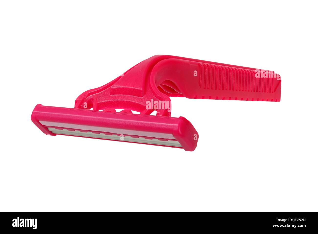Pink disposable razor isolated on white background Stock Photo - Alamy