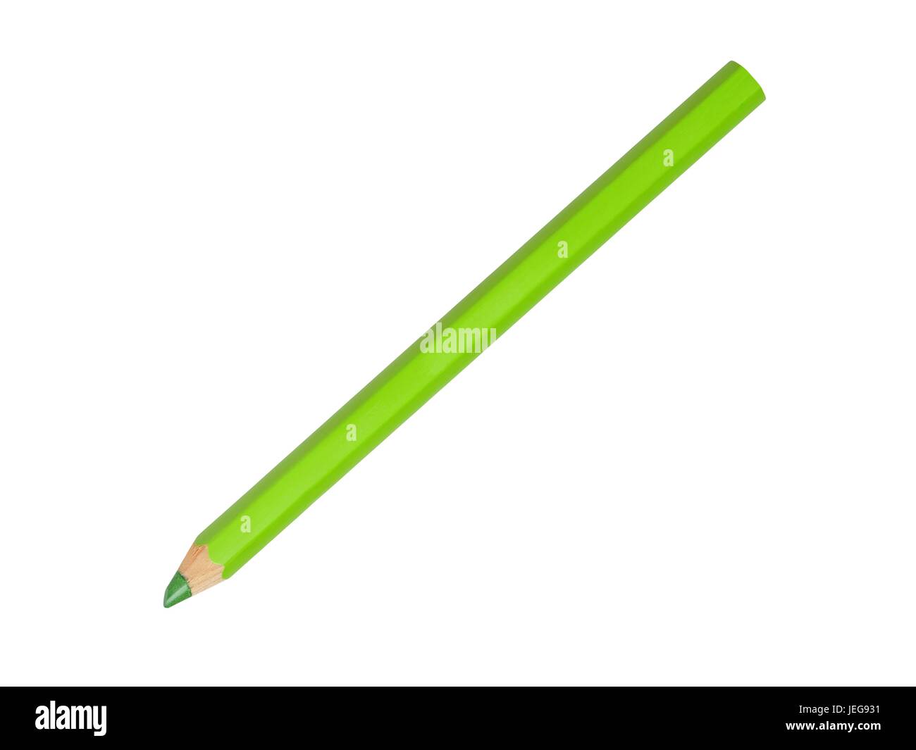 Green colored pencil isolated on white background Stock Photo - Alamy