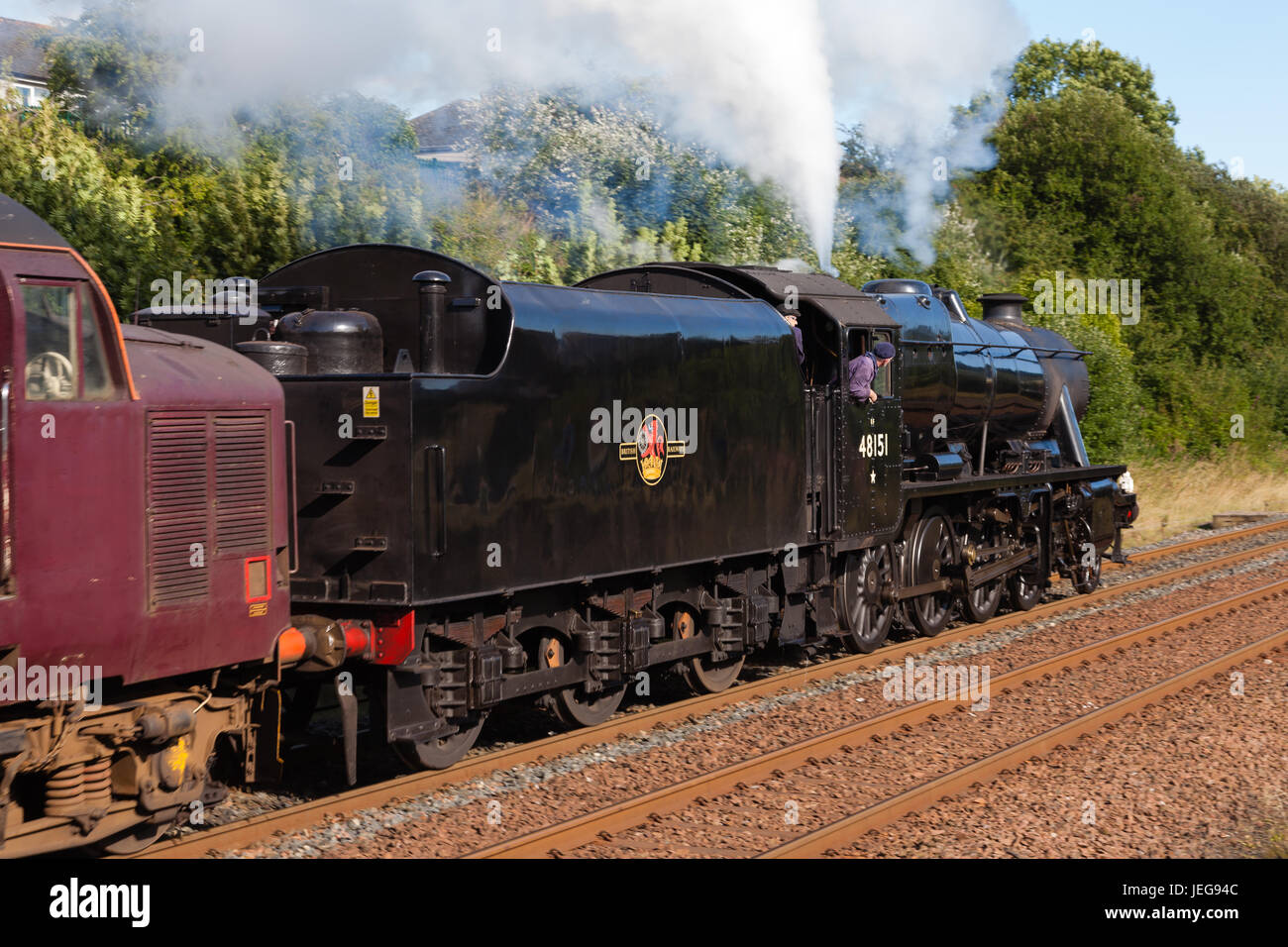 Preserved Stanier Class 8F steam locomotive number 48151 departs ...