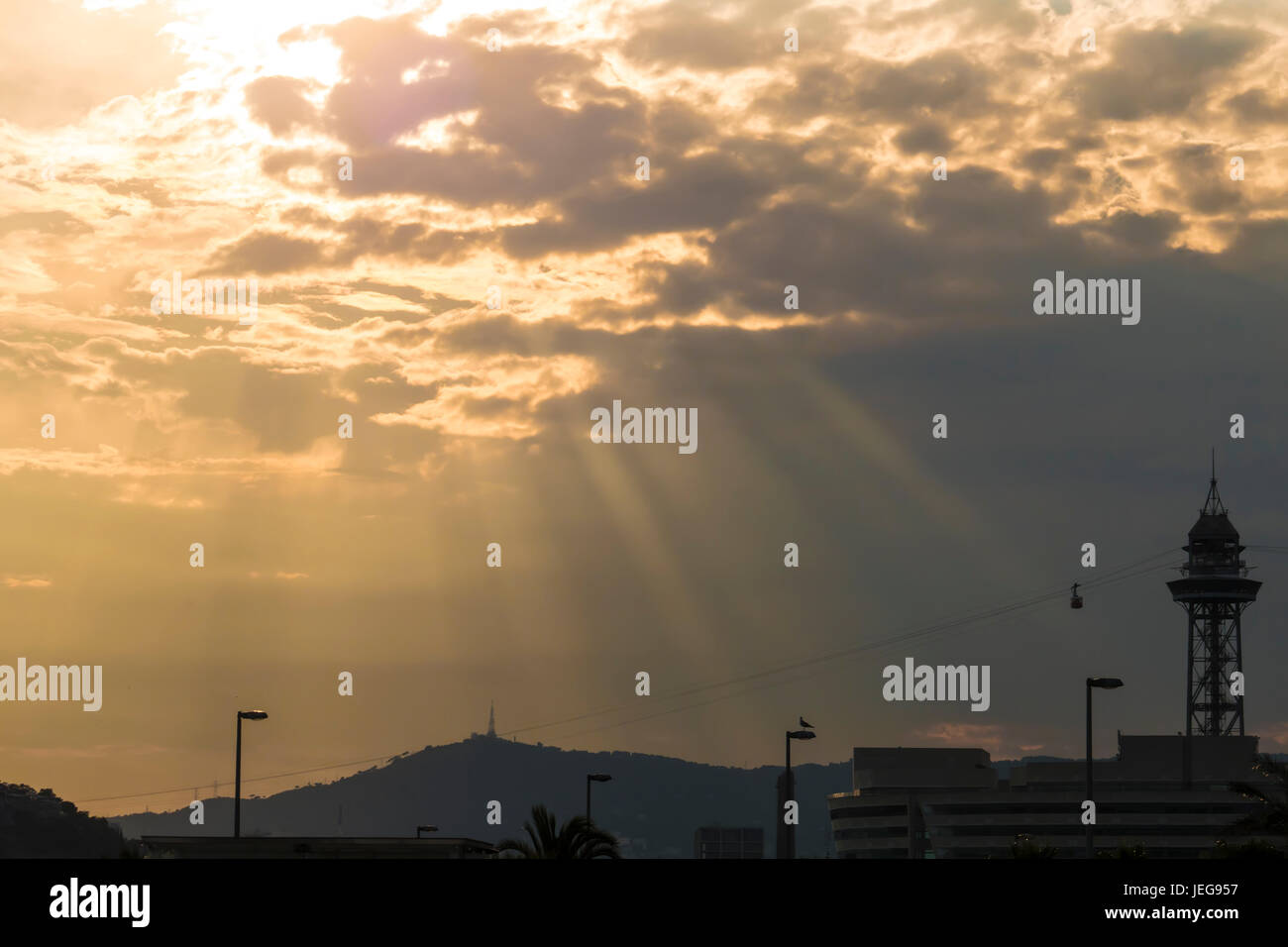 Beautiful sunrise panorama barcelona hi-res stock photography and ...
