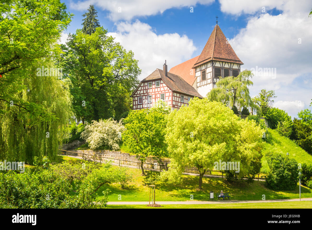 Park View of Murrhardt, with the Walterich Church Stock Photo - Alamy