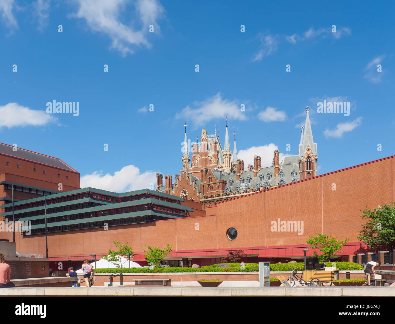 LONDON, UK - MAY 27, 2017: Outside view of the British Library building ...