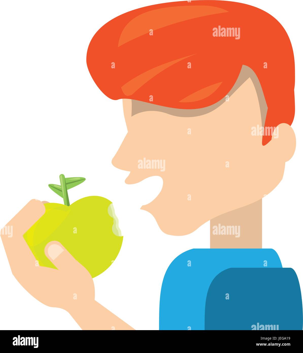 Man eating fruit Stock Vector Image & Art - Alamy