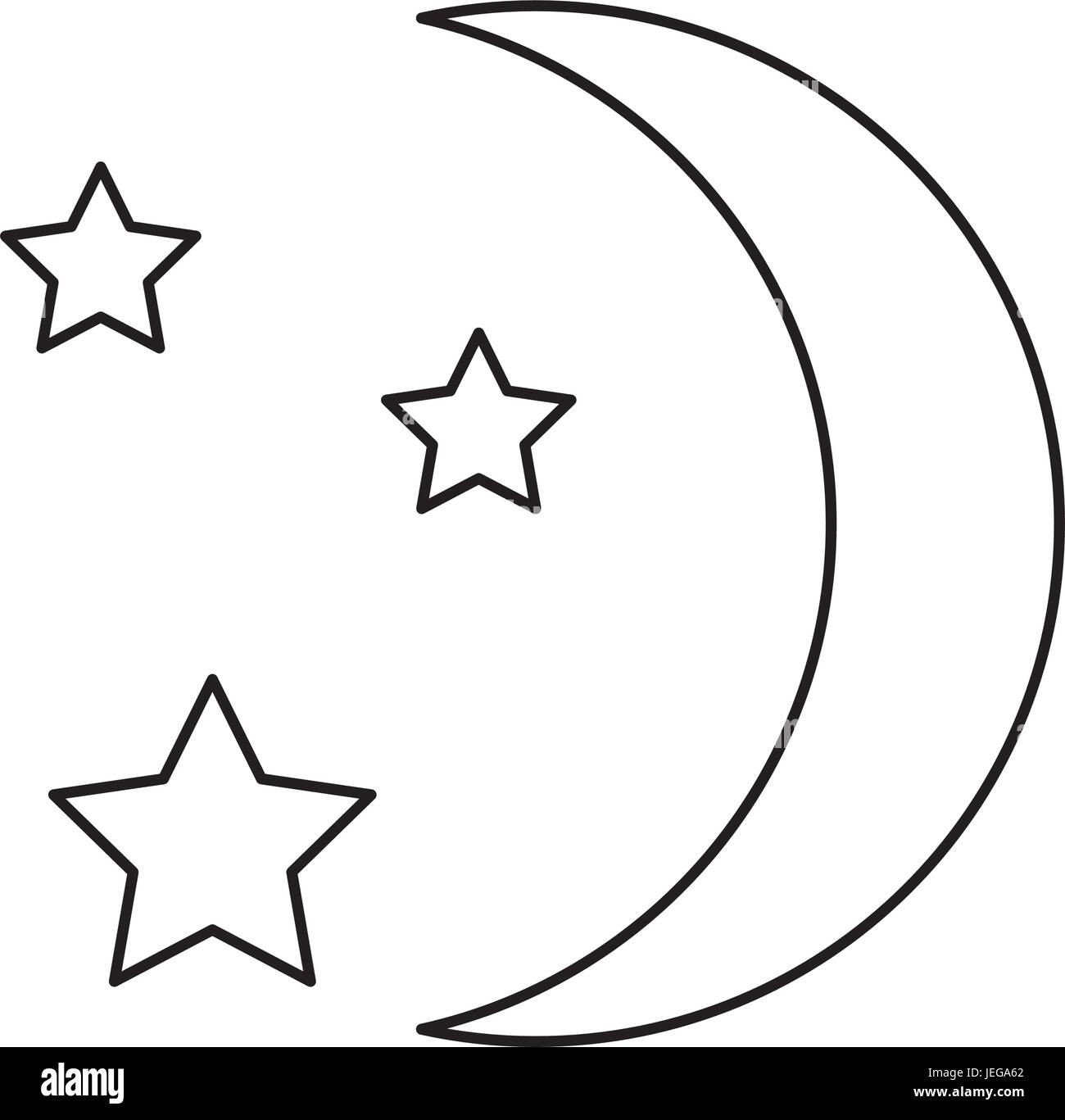Moon with stars Stock Vector Image & Art - Alamy