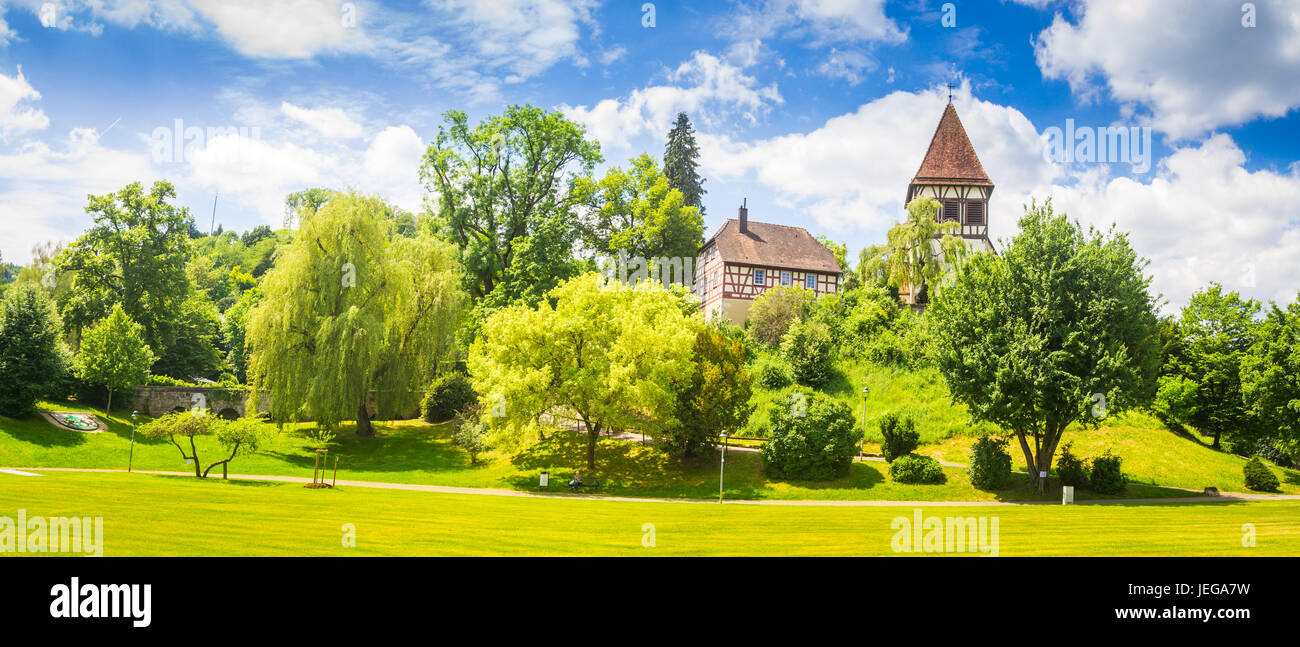 Park View of Murrhardt, with the Walterich Church Stock Photo - Alamy