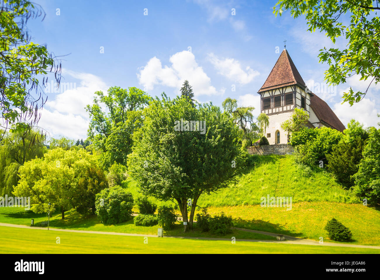 Park View of Murrhardt, with the Walterich Church Stock Photo - Alamy
