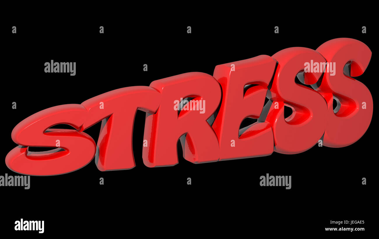 STRESS red 3D write Stock Photo - Alamy