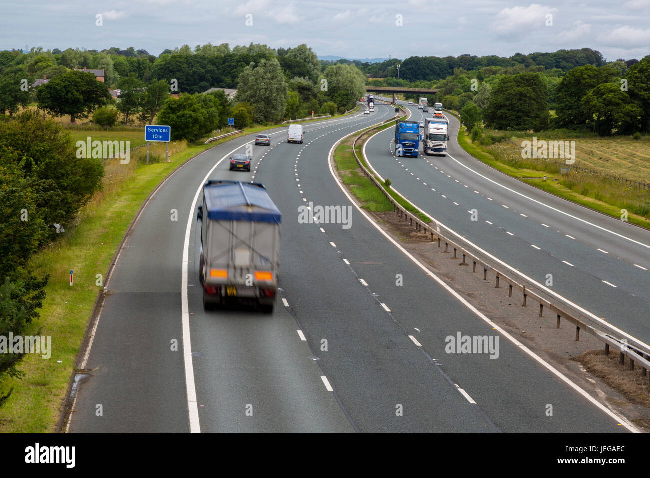 Cumbria, England, UK. M6 Motorway near Carlisle Stock Photo - Alamy