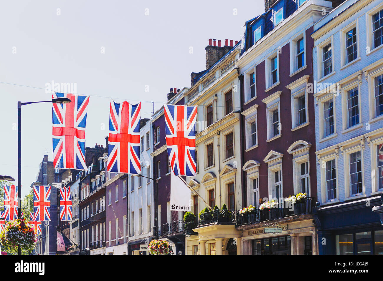 LONDON, UNITED KINGDOM - August 12th, 2016: Detail of Bruton Street in ...